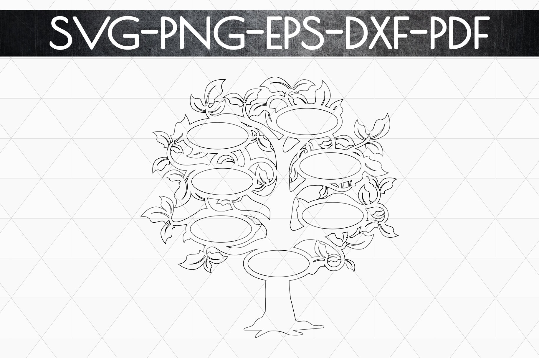 Customizable family tree papercut template laser cut family | Etsy