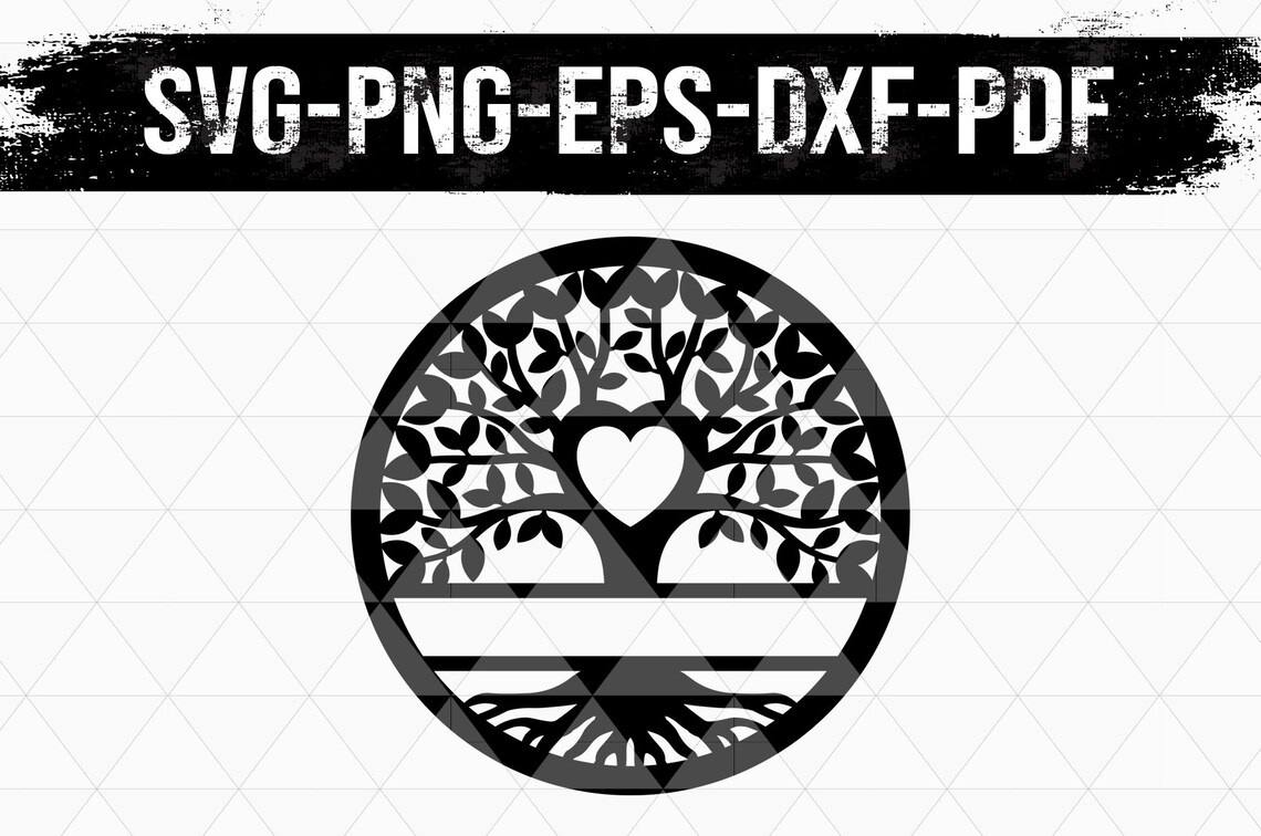 Customizable Family Heart Tree Papercut Template Tree With - Etsy