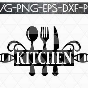 Kitchen Papercut Cutting Template, Kitchen Sign Svg, Door Hanger ...