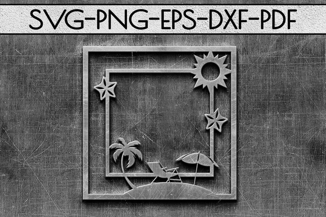 Summer Photo Frame Papercut Template Svg File, Beach House Decor, Home ...