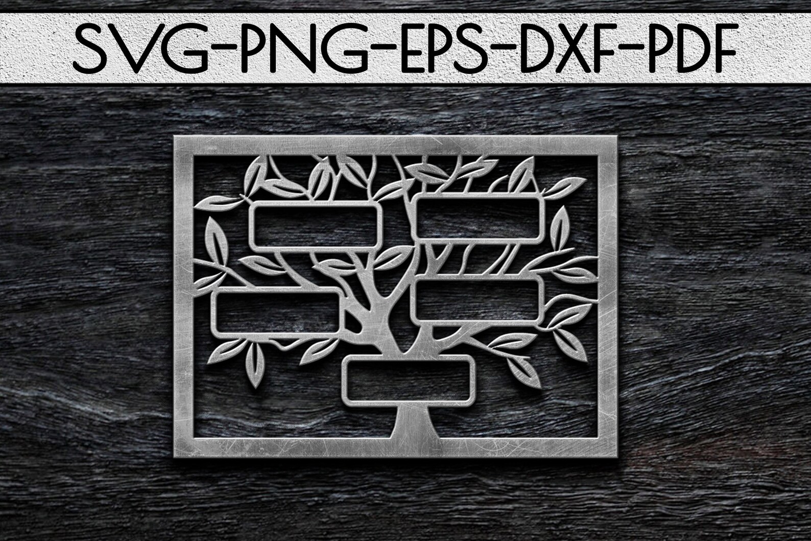 Customizable Family Tree 5 Names Papercut Template Laser Cut - Etsy