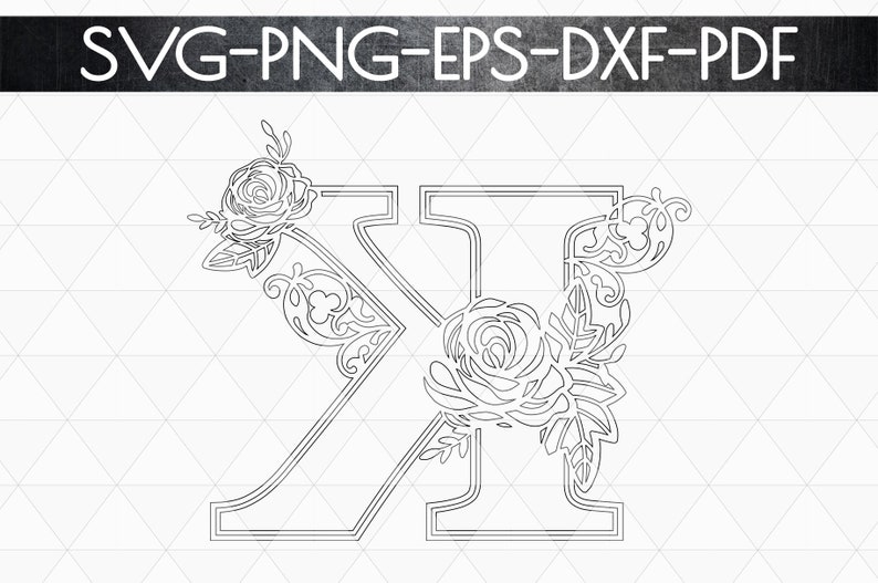 Floral Font K Paper Cut Template Laser Cut Wedding Day Gift - Etsy