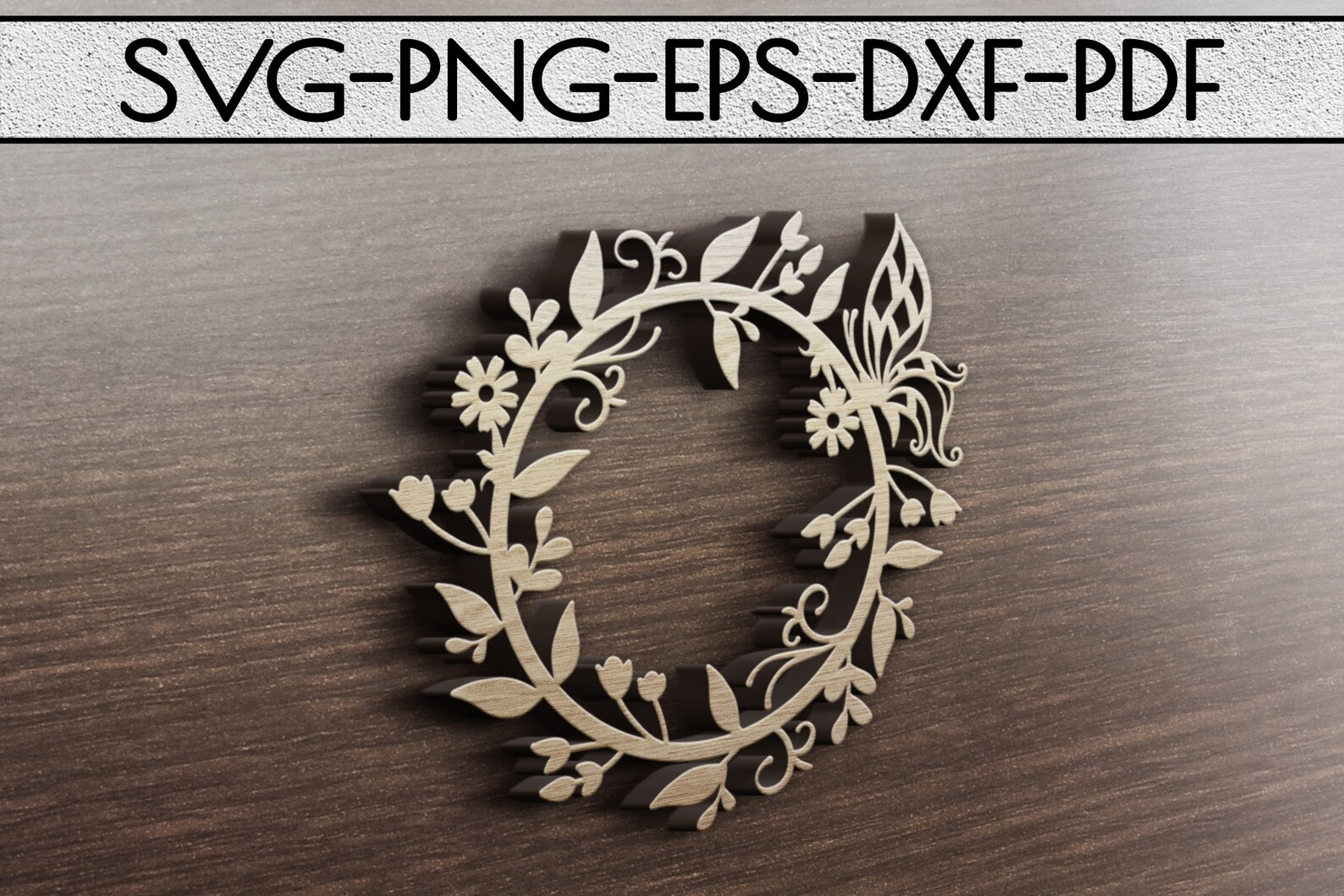 Spring Wreath Papercut Template Svg File Flower Wreath - Etsy