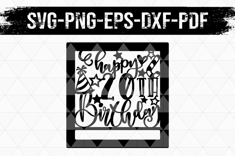 20th Birthday Papercut Cutting Template, Birthday Wishes, Birthday Card ...