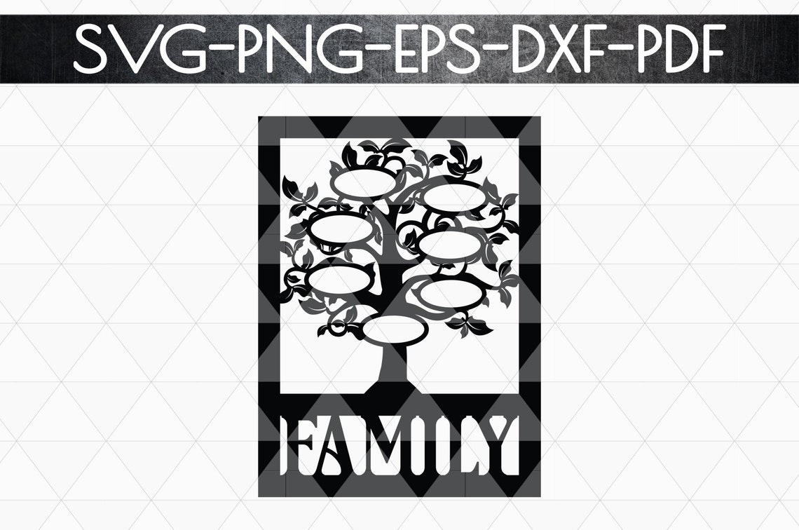 Customizable Family Tree Frame Papercut Template Family Gift | Etsy