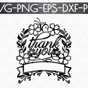 Customizable Thank You Papercut Template Svg File, Birthday Clipart ...