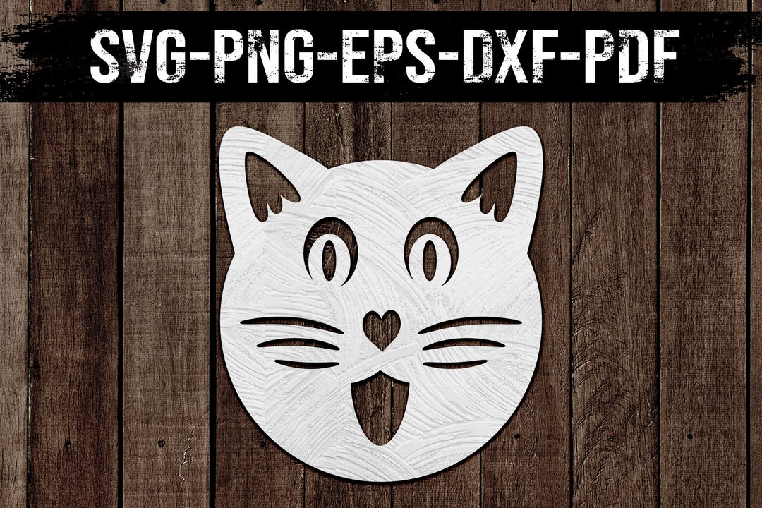 Cat Face 3 Papercut Cutting Template, Cat Lady Gift Ideas, Cat Lover ...