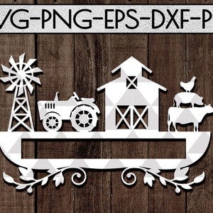 Farm Life Papercut Template, Farm Sign Decor, Cow Pig Chicken Sign ...