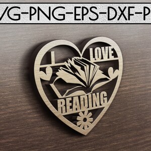 I Love Reading Papercut Template Svg File, Book Lover Gift Ideas ...