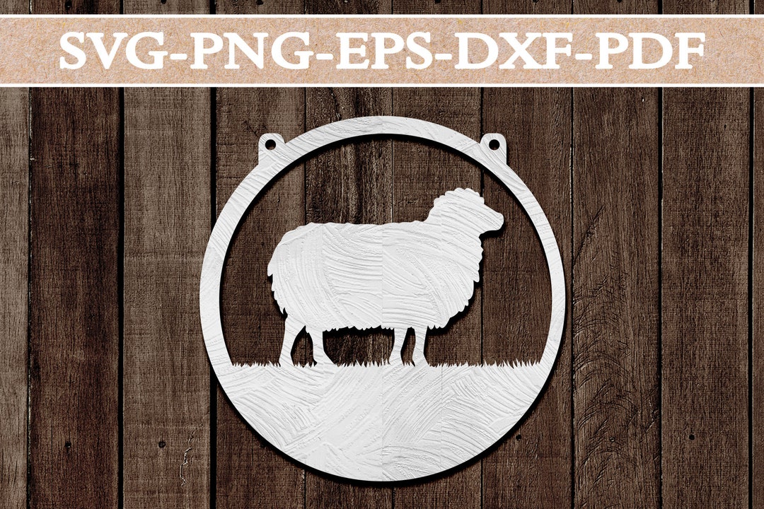 Sheep Circle Papercut Template, Laser Cut, Farmhouse SVG, Door Hanger ...