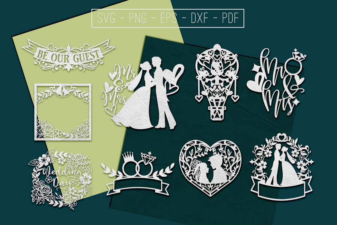 Wedding Papercut Templates Cutting File, Engagement, Wedding Sign, Gift ...
