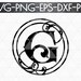 Monogram G Papercut Template, Vinyl Laser Cut, Circle Frame Monogram ...
