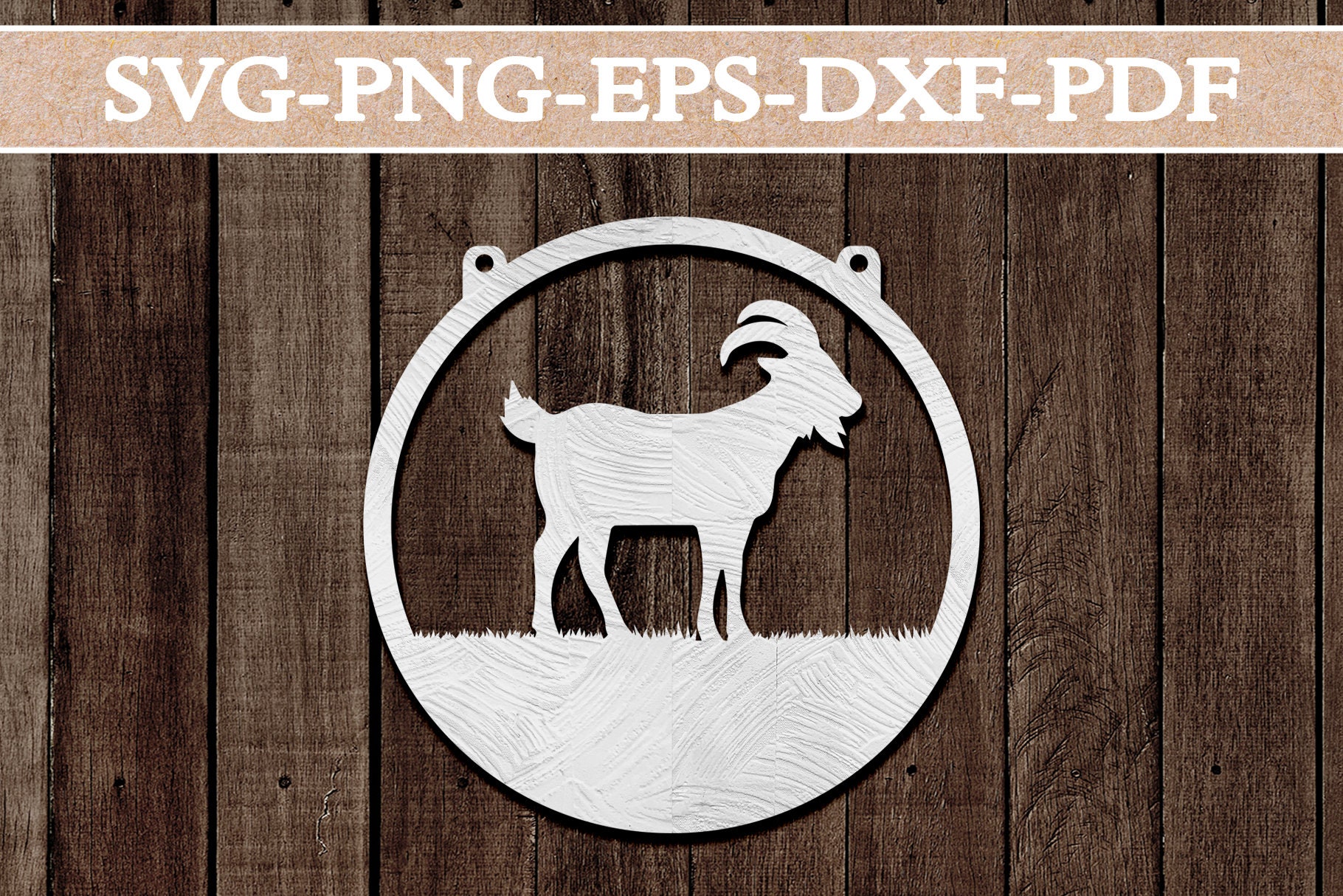 Goat Circle Papercut Template, Laser Cut, Farmhouse SVG, Door Hanger ...