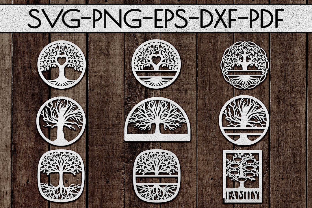 9 Tree of Life Papercut Templates, Laser Cut Files (SVG, DXF, PDF) - Etsy