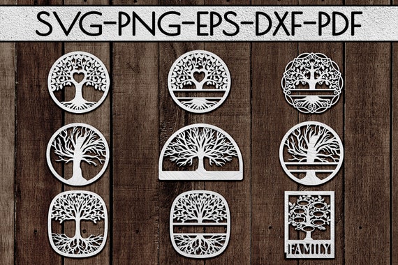 9 Tree of Life Papercut Bundle Templates Cutting File Vinyl | Etsy