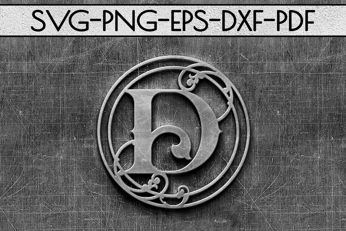 Monogram D Papercut Template Laser Cut Circle Frame - Etsy