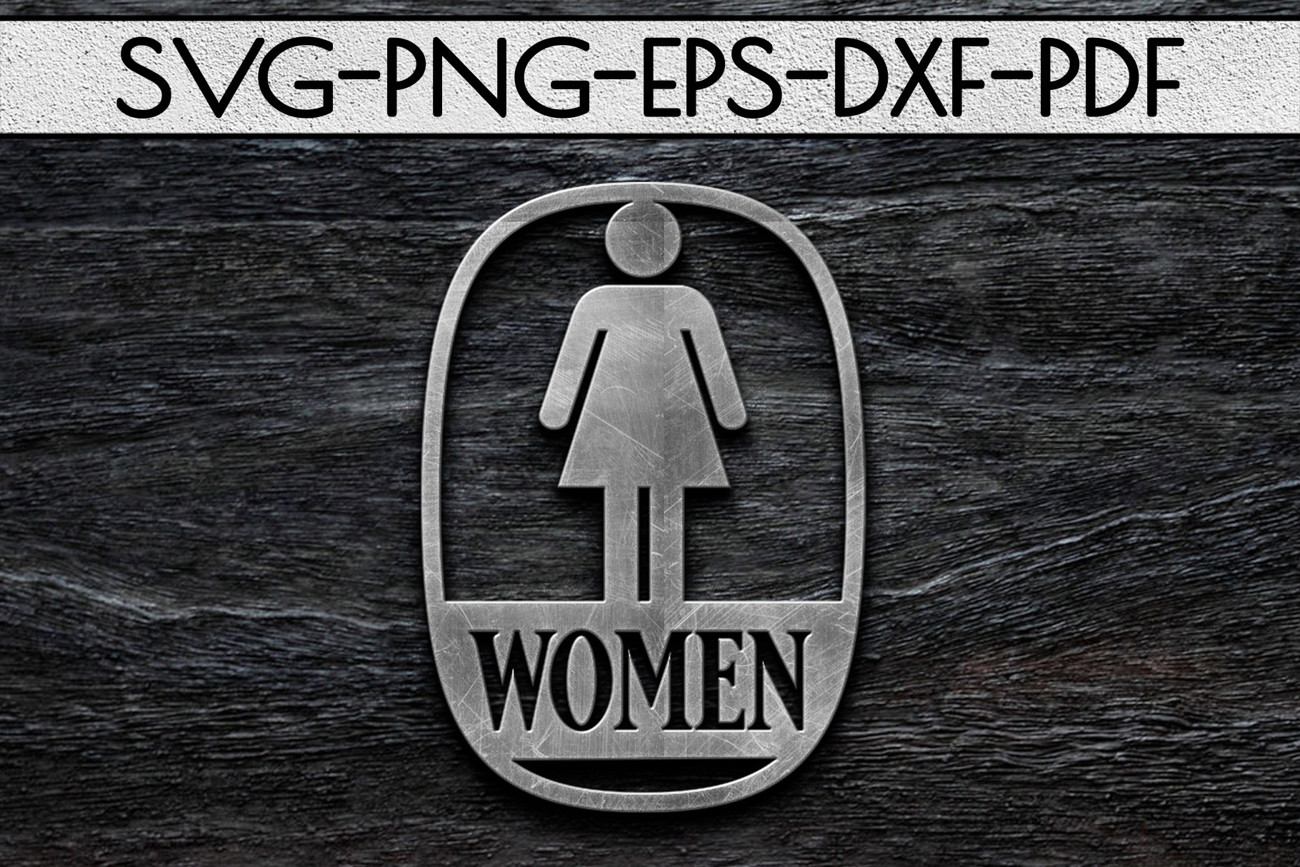 Women sign papercut cutting template bath sign svg wc toilet | Etsy