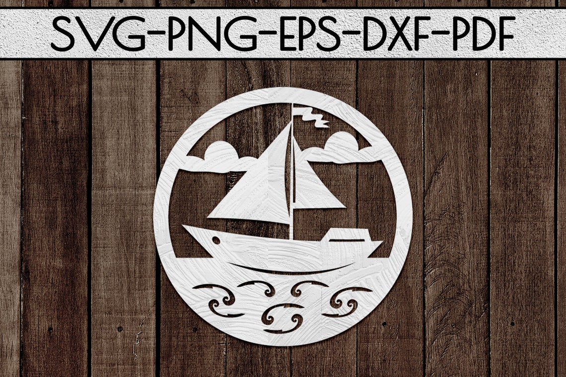 Sailing Boat Papercut Template Svg File Beach House Decor - Etsy