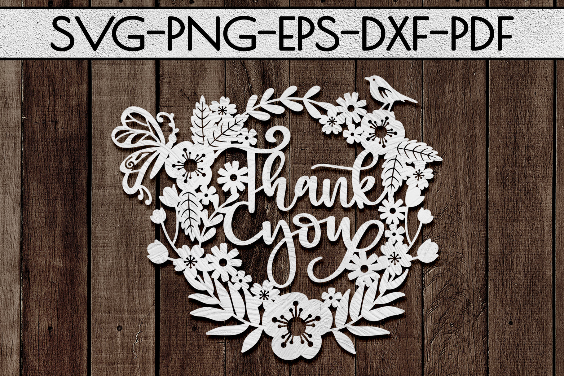 Thank You Papercut Templates Cutting File, Appreciation, Wedding Sign ...
