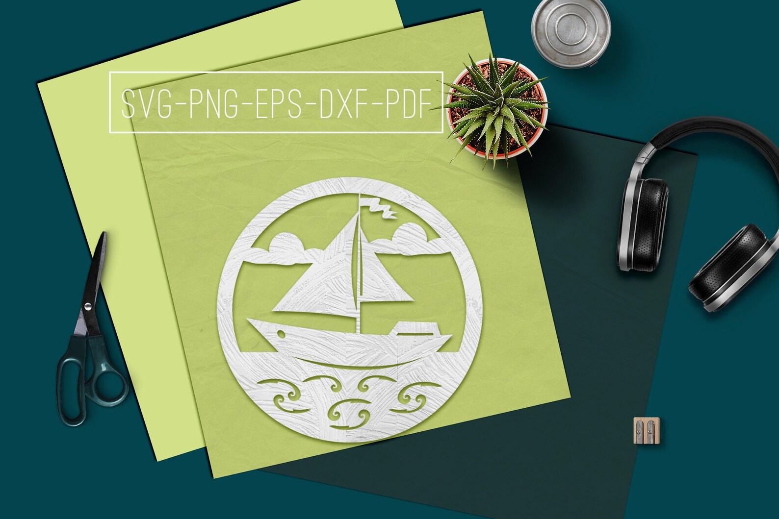 Sailing Boat Papercut Template Svg File Beach House Decor - Etsy