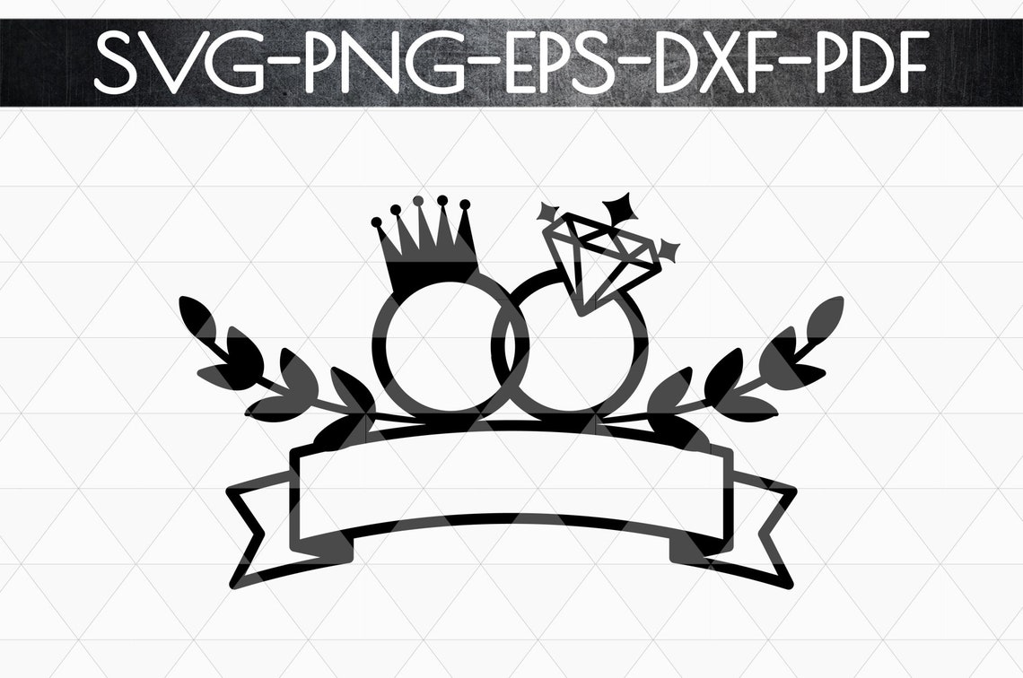Customizable Wedding Ring Papercut Template Svg File Cake - Etsy