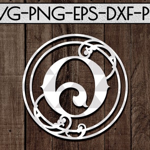 Monogram O Papercut Template, Vinyl Laser Cut, Elegant Circle Frame ...