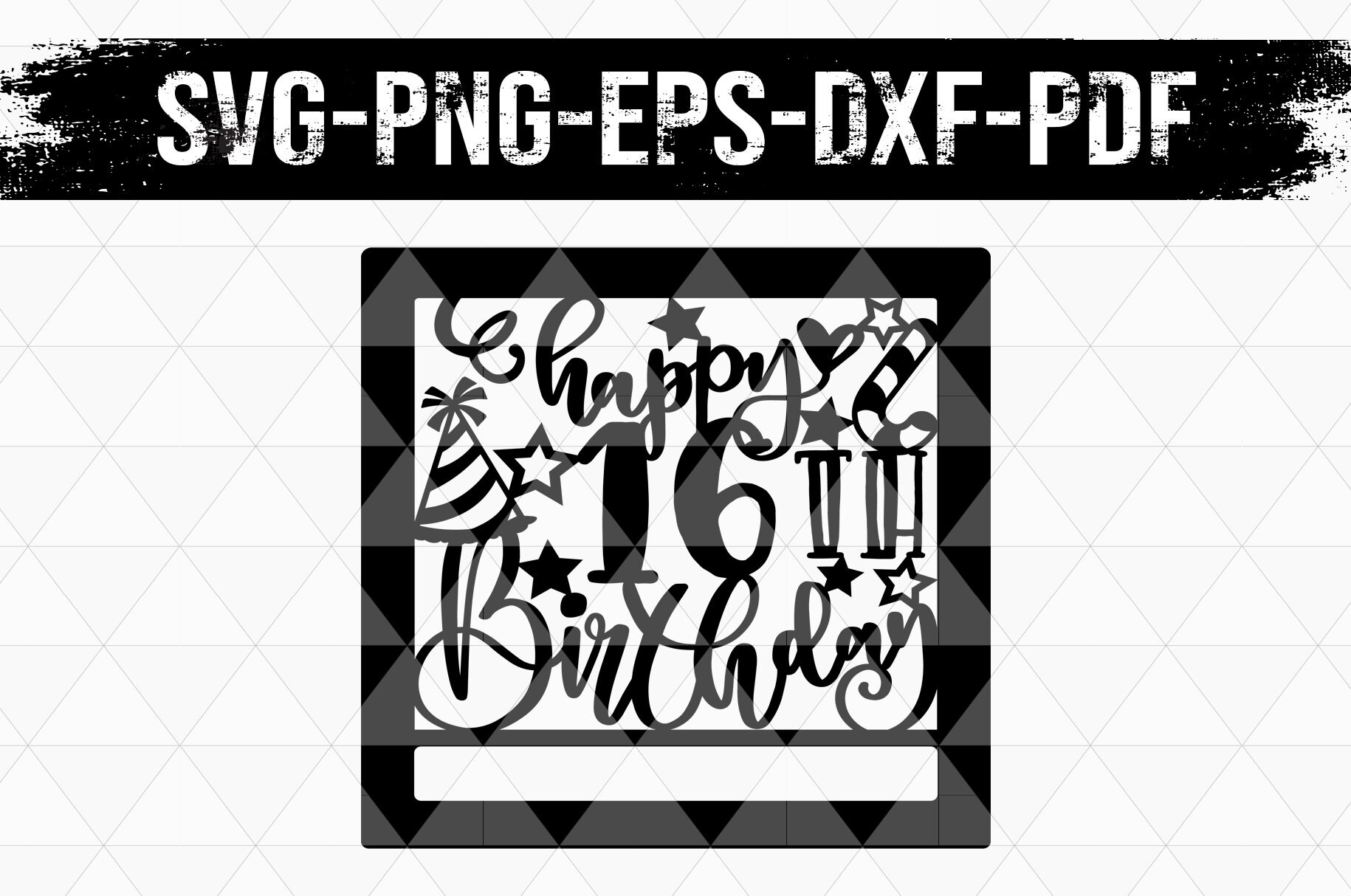 16th Birthday Papercut Cutting Template Birthday Wishes - Etsy UK