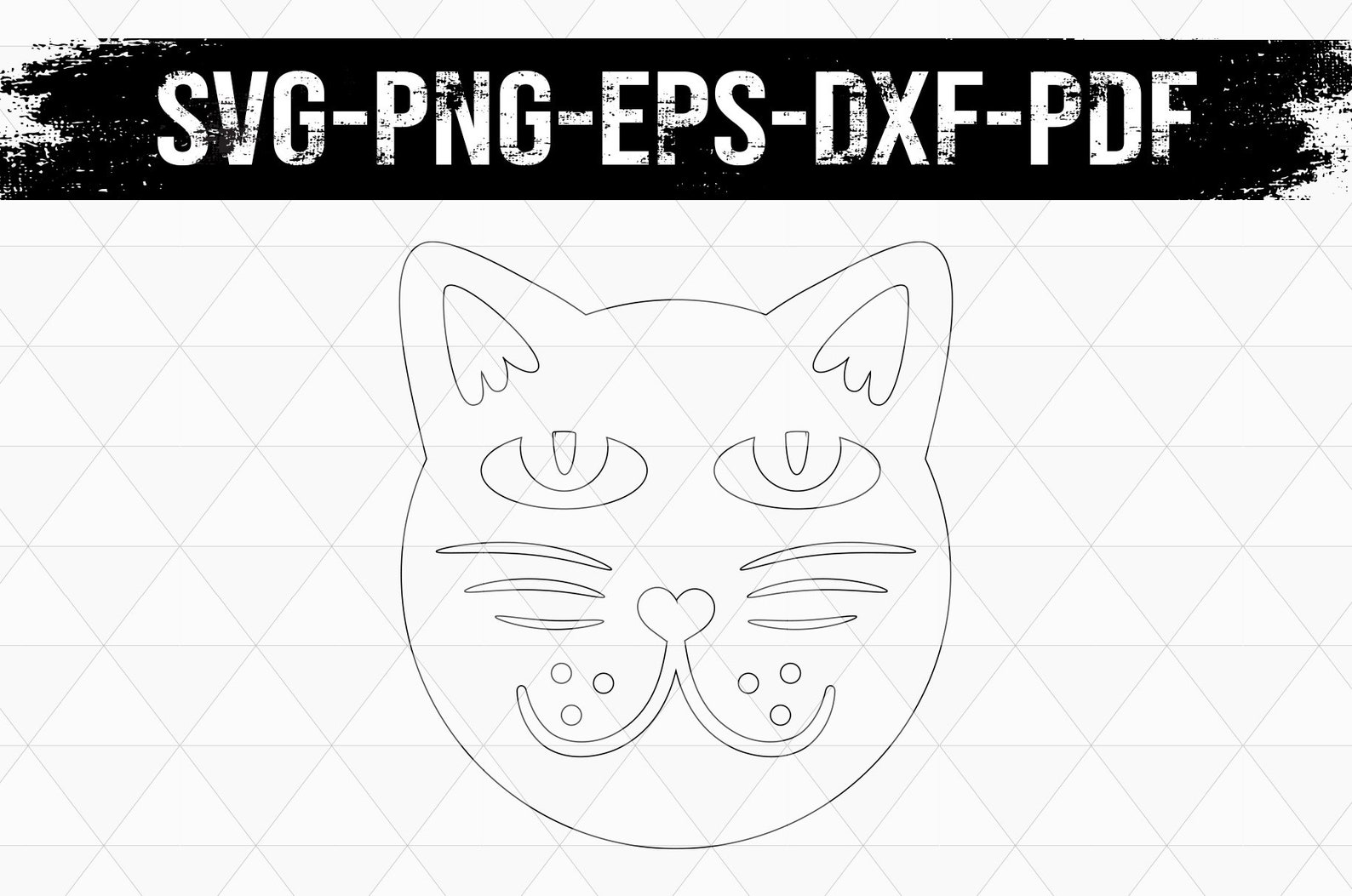 Cat Face 1 Papercut Cutting Template Cat Lady Gift Ideas Cat | Etsy