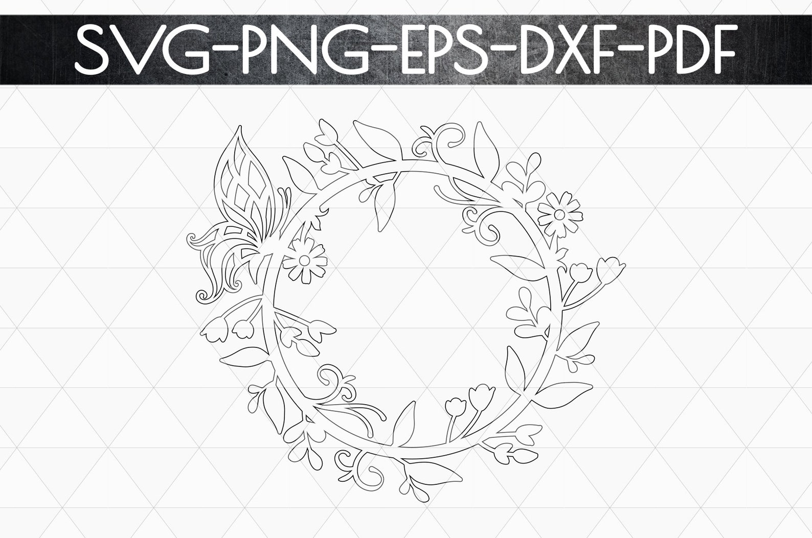 Spring Wreath Papercut Template Svg File Flower Wreath - Etsy