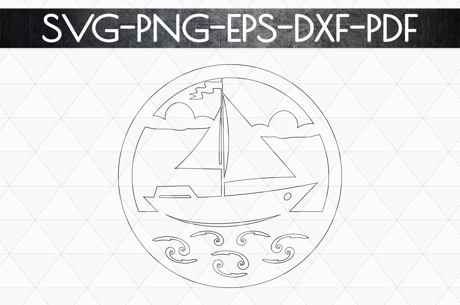 Sailing Boat Papercut Template Svg File Beach House Decor - Etsy