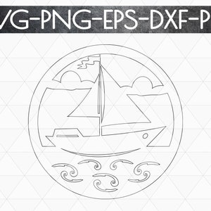 Sailing Boat Papercut Template Svg File, Beach House Decor, Summer Svg ...