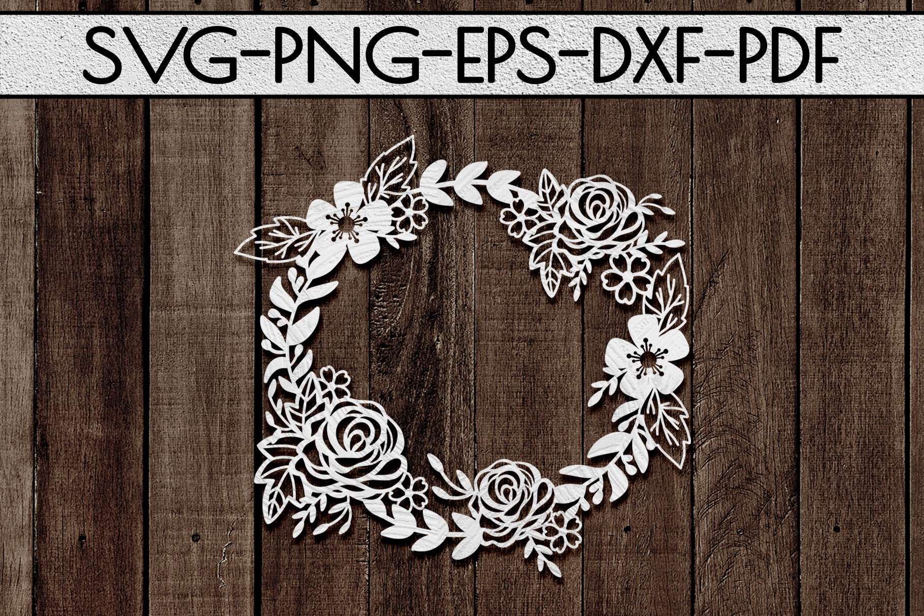floral wreath svg cut flowers svg cutting file wedding floral frame ...