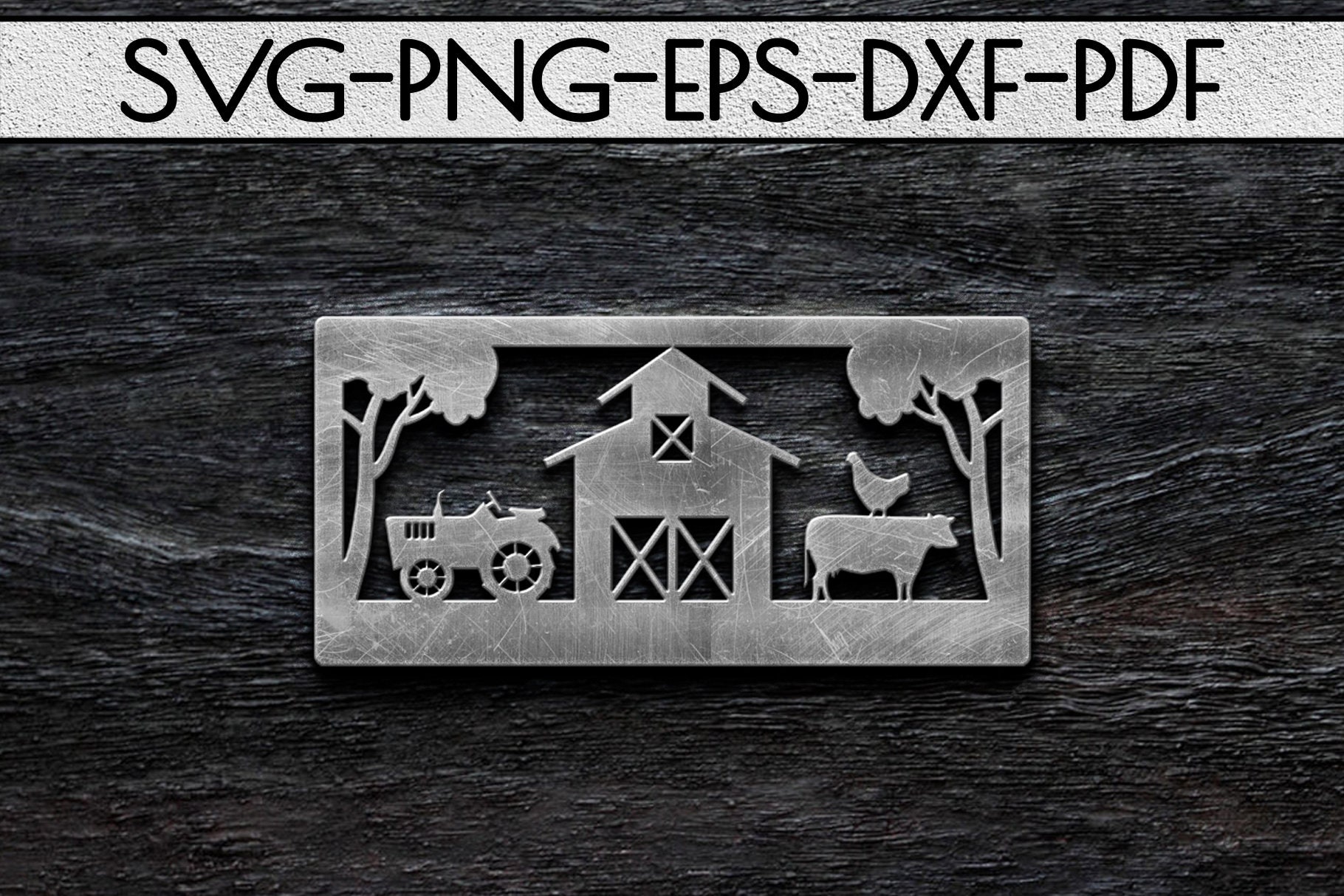 Customizable Farm Papercut Template, Laser Cut, Country Svg, Door ...