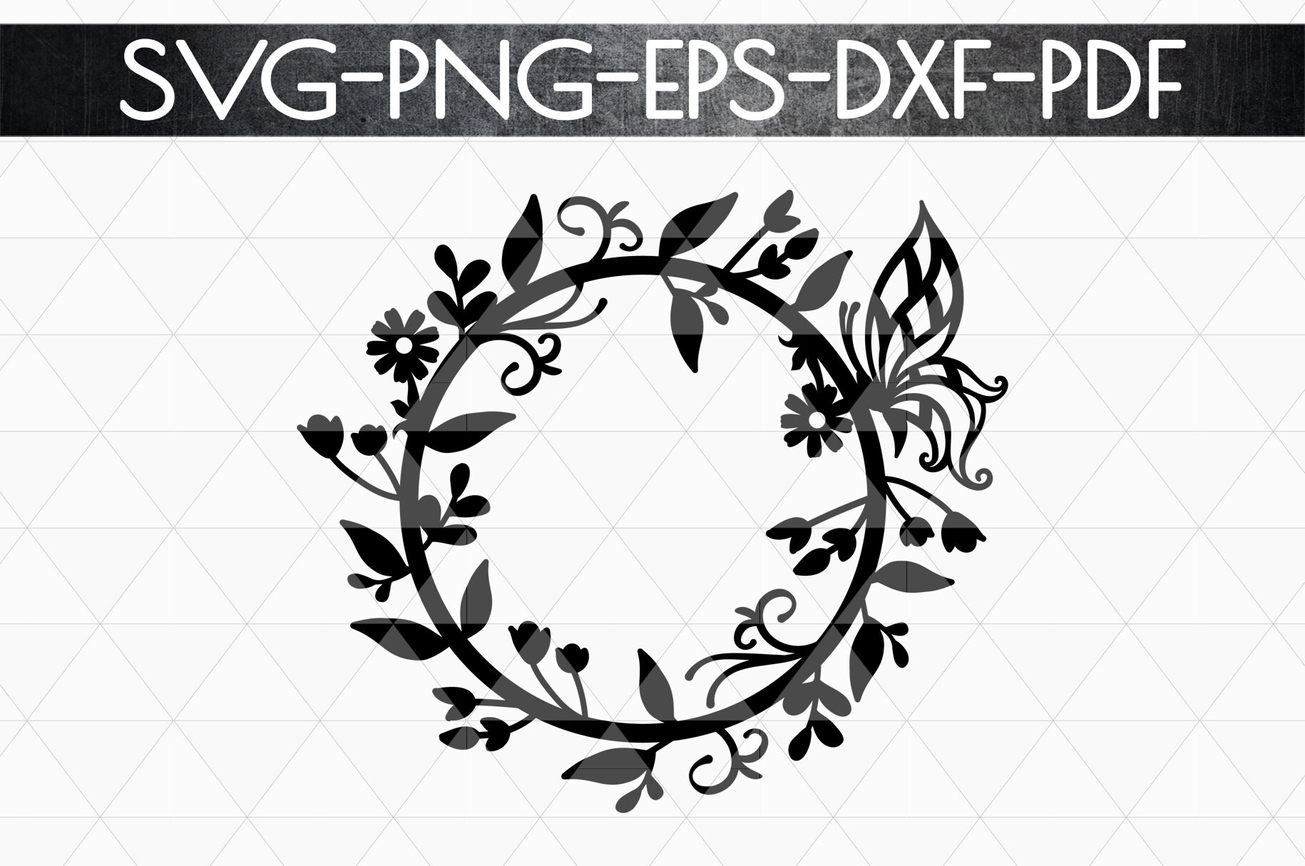 Spring Wreath Papercut Template Svg File Flower Wreath - Etsy
