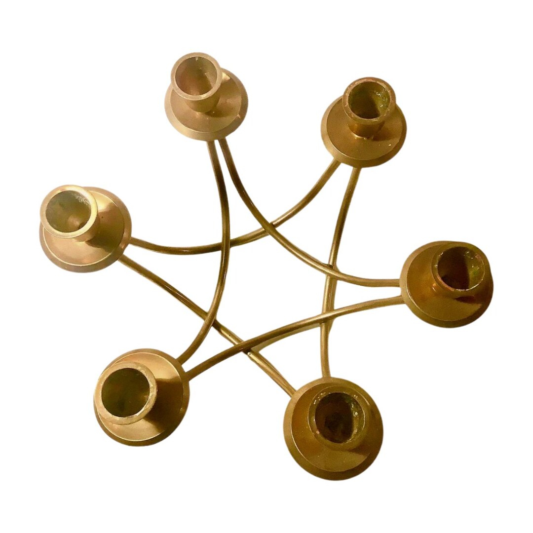 Mid Century Modern Six Arm Brass Candelabra - Etsy