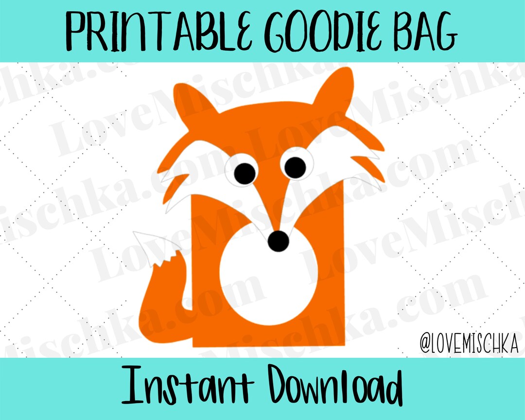 Fox Party Favor Gift Bags / Goodie Bag / Printable / Instant Download ...