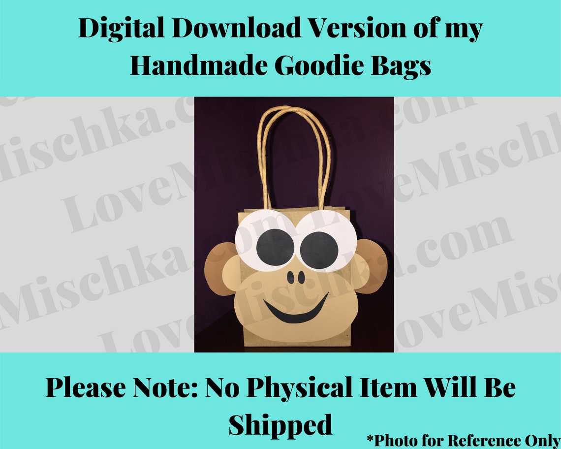 Monkey Party Favor Gift Bags / Goodie Bags / Instant Download / Jungle ...