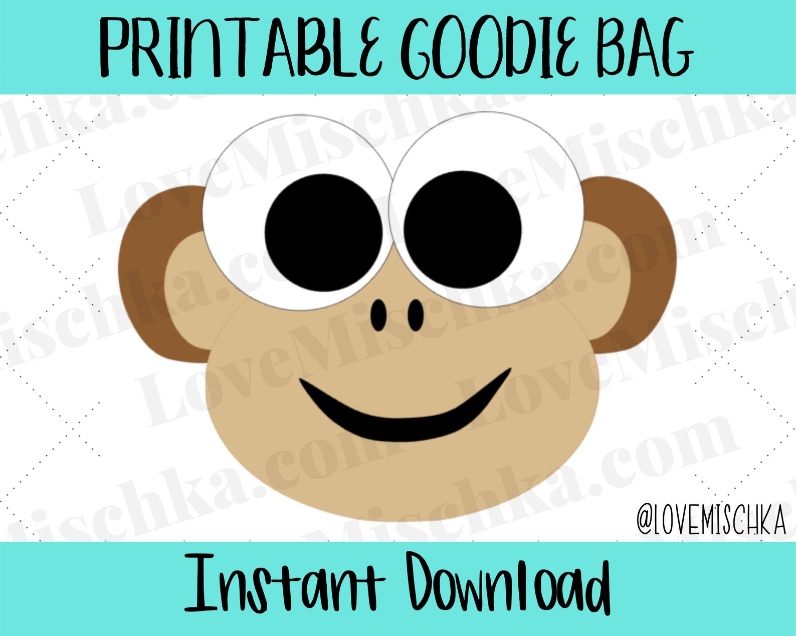 Monkey Party Favor Gift Bags / Goodie Bags / Instant Download / Jungle ...