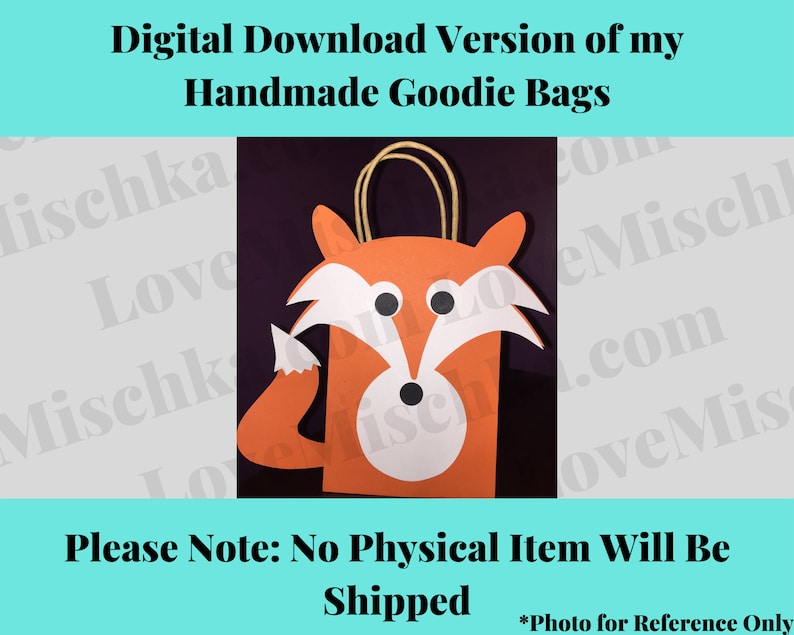Fox Party Favor Gift Bags / Goodie Bag / Printable / Instant Download ...