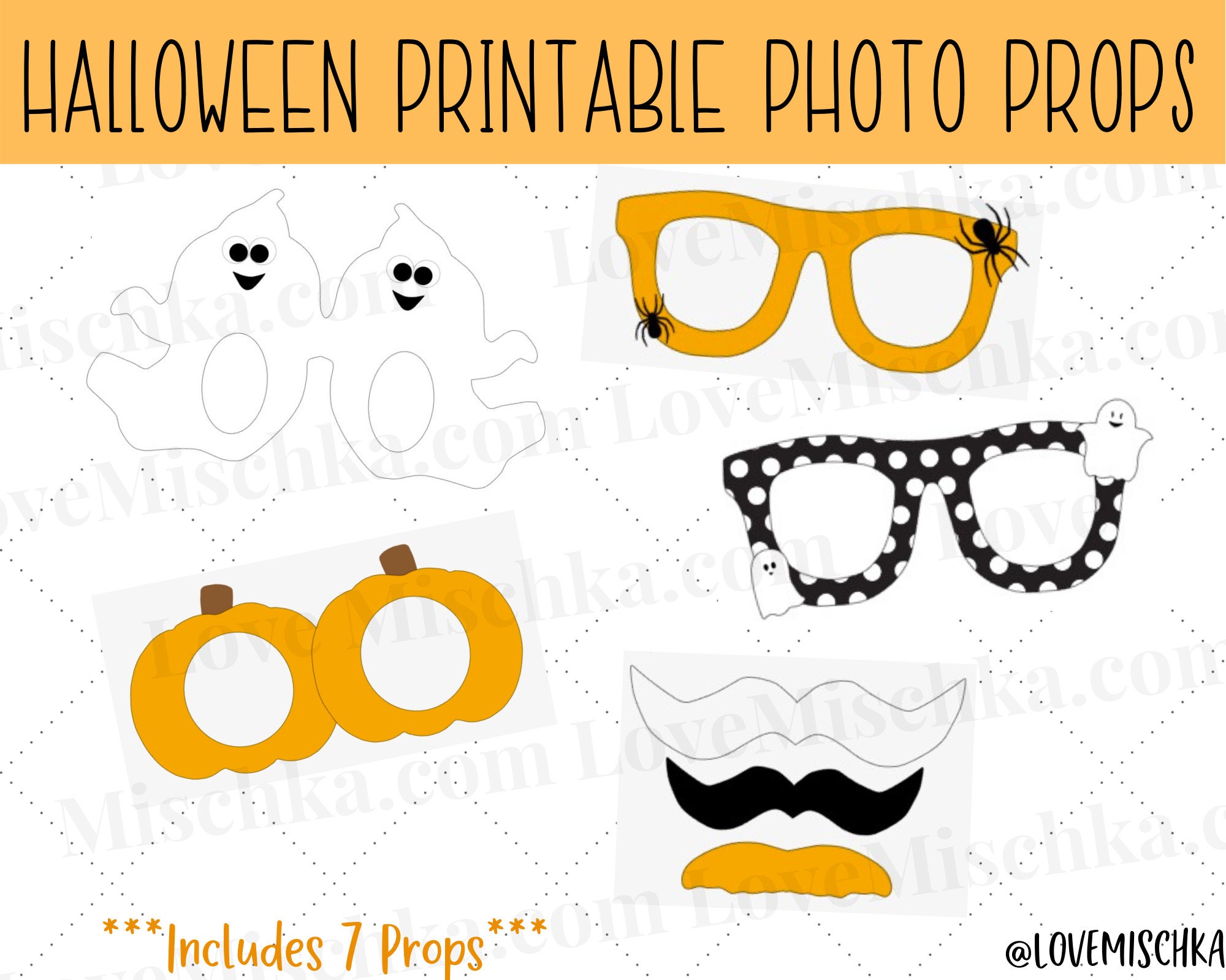 Set of Halloween Photobooth Party Props | Printable Photo Prop ...