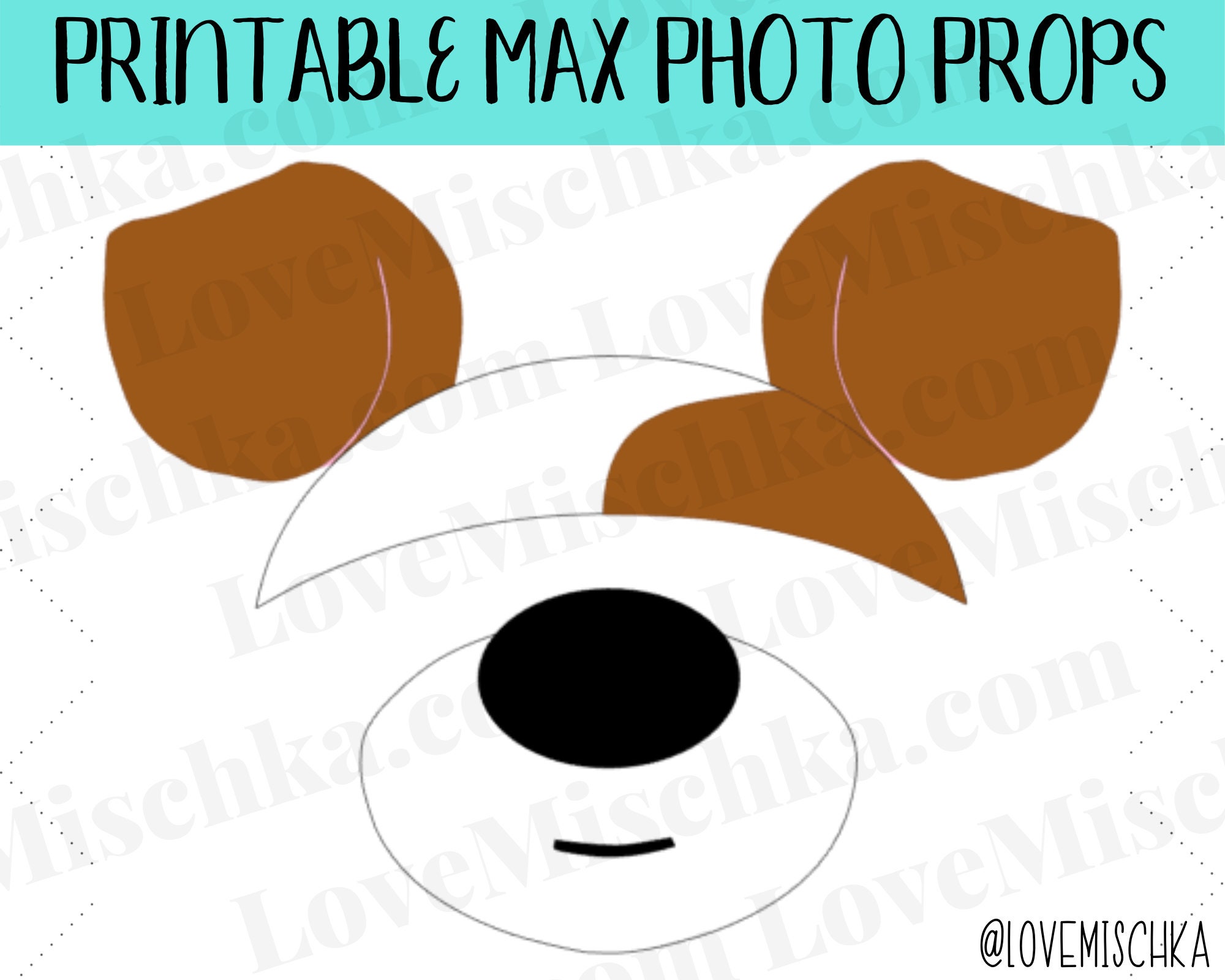 Set of 6 Printable Pets 2 Photo Props / Photobooth / Party Props / Dog ...