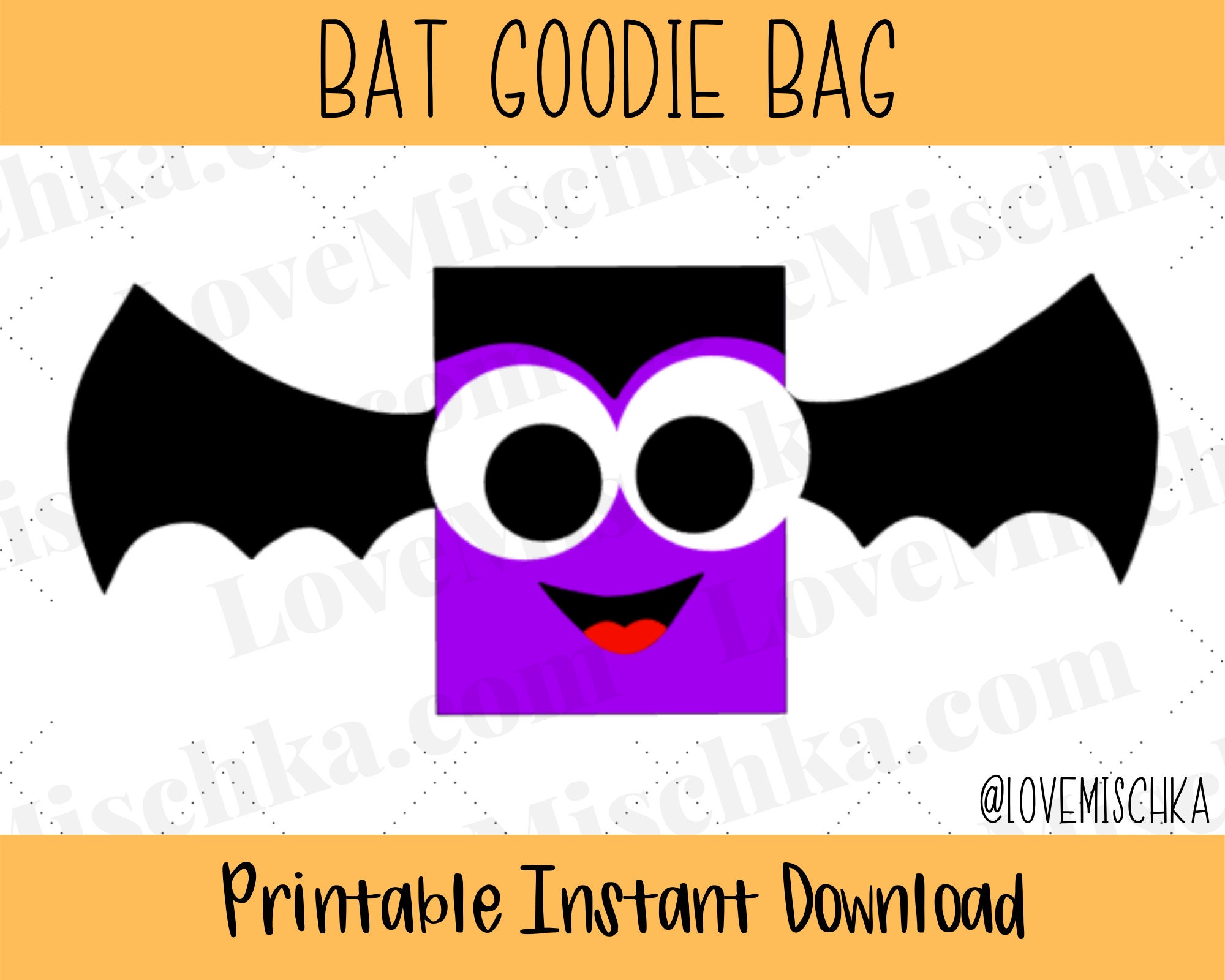 Bat Printable Cut-out Goodie Bag - Instant Digital Download - Halloween ...