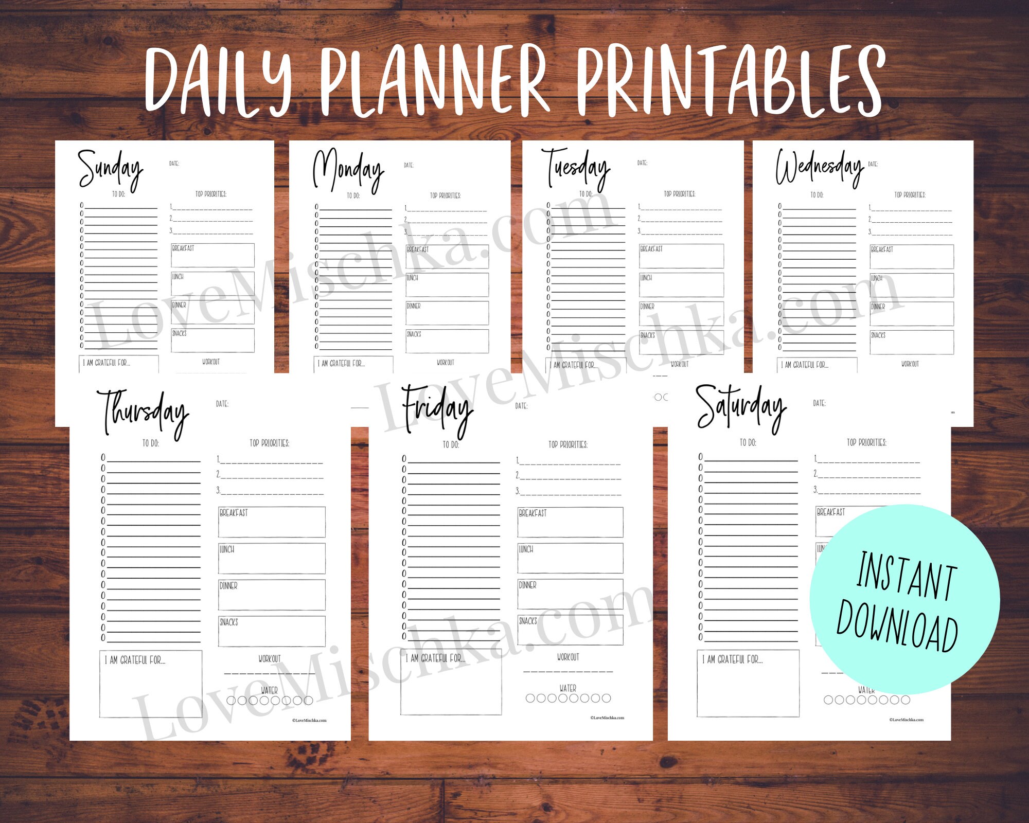 2021 Printable Planner Bundle Daily Planner Productivity Planner ...