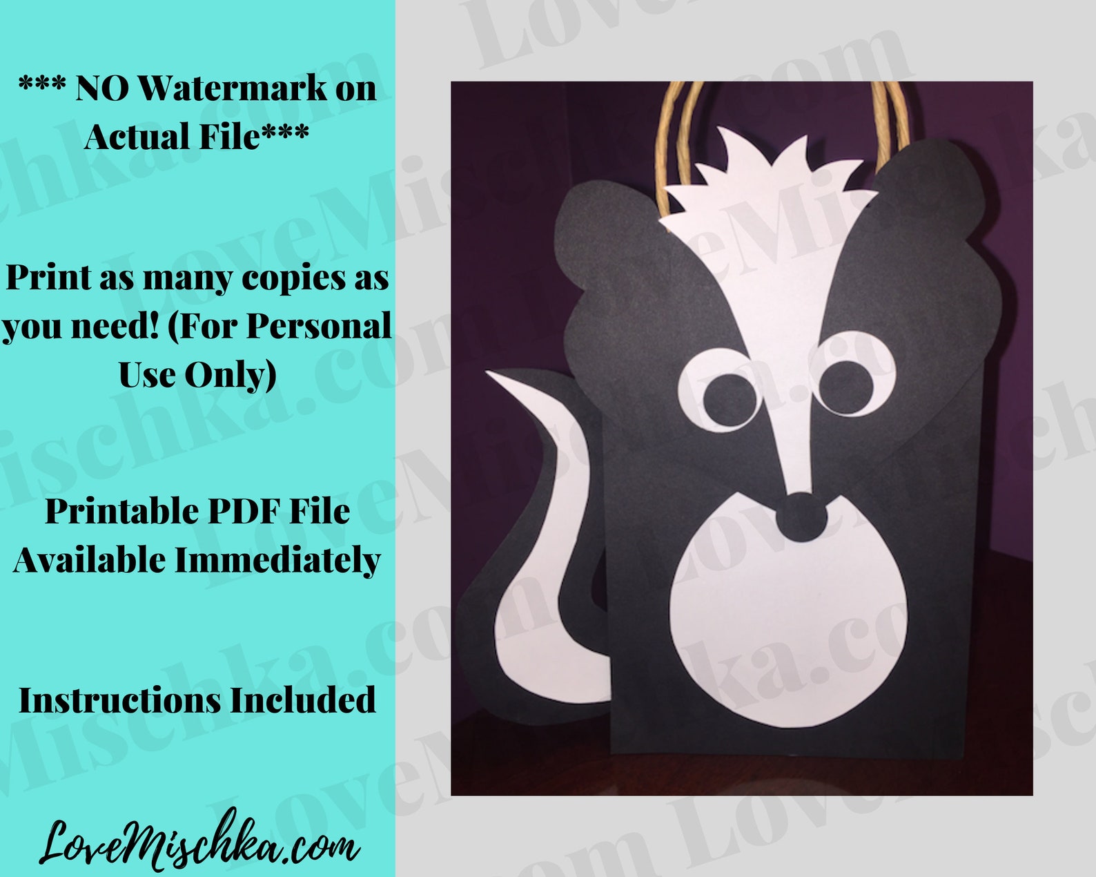 Skunk Party Favor Goodie Bags / Gift Bags for Kids / Woodland Creatures ...