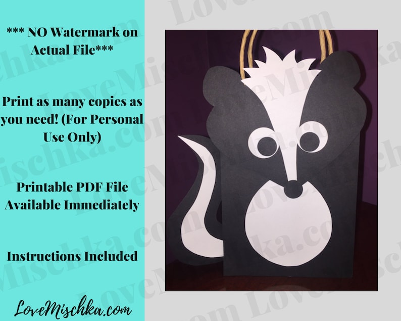 Skunk Party Favor Goodie Bags / Gift Bags for Kids / Woodland Creatures ...