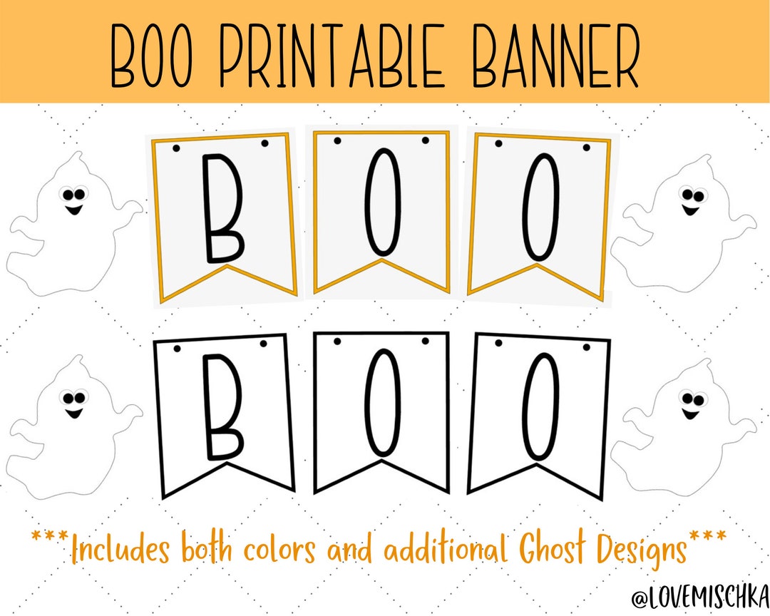 Halloween Banner Printable | Instant Download Halloween Decor | Boo ...