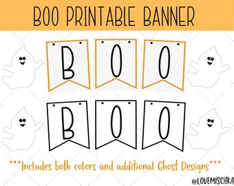 Printable Boo Banner Halloween Instant Download - Etsy