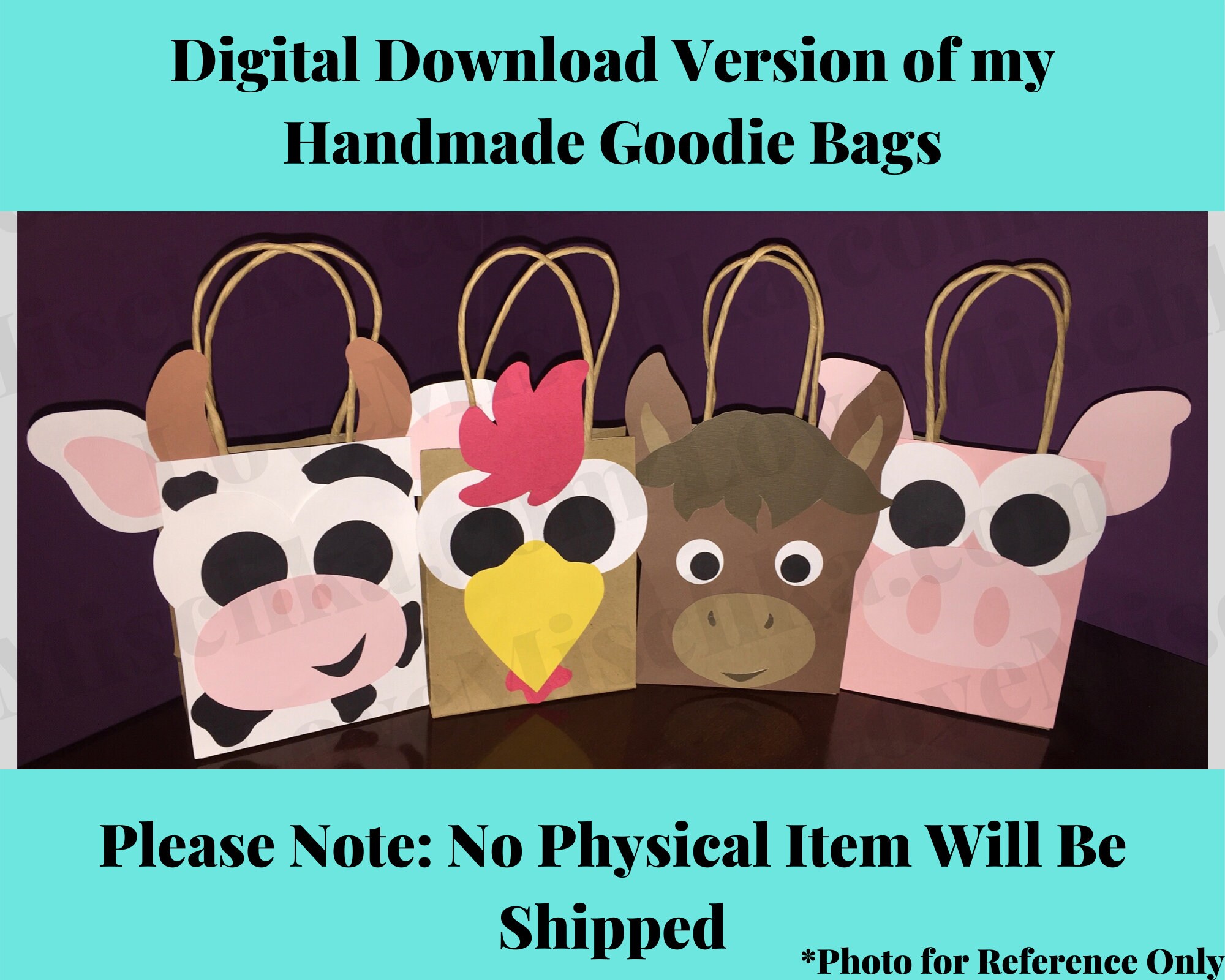 Set of Printable Barnyard Goodie Bags / Farm Party Favor Gift Bags/ DIY ...
