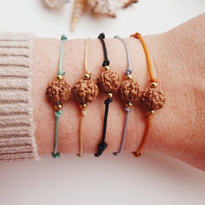 Rudraksha Bracelet, Adjustable Sliding Knots, 8mm Rudraksha Seed 5 ...
