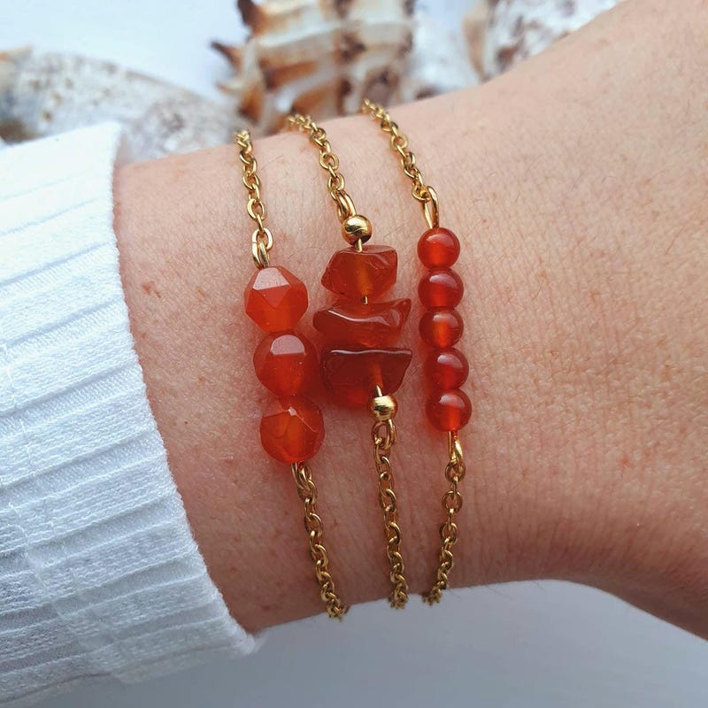 Carnelian Bracelet - Etsy